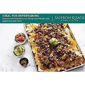 Commercial Quality Cookie Sheet Pan - 2 Pack Aluminum Half Sheet Baking Pan by Saffron & Sage Home Living - This 13x18 Baking Sheet Set is Rust & Warp Resistant, Heavy Duty, of Thick Gauge