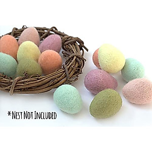 Felted Easter Eggs- SET OF 6 or 12- Wool Felt Easter Eggs for Spring- Pastel, Decor, Crafts- Each egg approx. 1.75-2" Tall