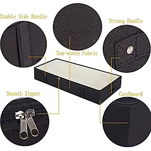 MAX Houser Under Bed Storage Bag,Breathable,Storage Bags for Blankets Clothes, Sweater,Pack of 2 (Black)