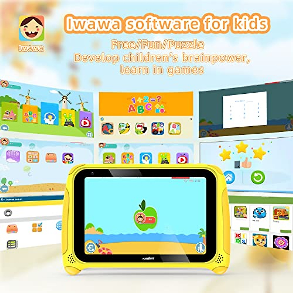 7 inch Android 11 Tablets, 2GB RAM+32GB ROM,Long Battery Life,1.5GHz Quad Core Processor,2 MP Dual Camera,Google Certified, WiFi Bluetooth 4.2 (Yellow)