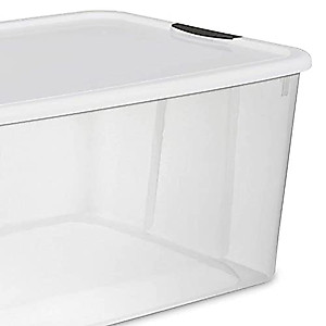 Sterilite 116 Quart Multipurpose Ultra Clear Plastic Storage Tote Container with Secure Latching Lid for Home Organization, (16 Pack)