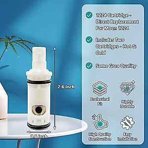 1224 1224B Faucet Cartridge Replacement Kit For Most Double Handle Moen Faucets and Tub/Showers Repair Kit,Replacement Compatible with Moen Two Handle Faucets,4 Pack