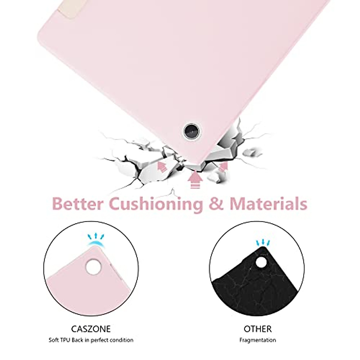 CLARKCAS Case for Samsung Galaxy Tab A8 10.5 Inch 2022 Release Model SM-X200 X205 X207,Slim Cover with Trifold Stand and Soft TPU Back for Samsung Galaxy Tab A8 (Pink)