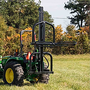 Titan Attachments 3 Point Hydraulic Hay Bale Lift Fits Category 1 and 2 Tractors