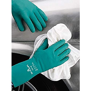 SHOWA 727-09 Nitrile Unlined Chemical Resistant Glove, Large (Pack of 12 Pairs),Light Green
