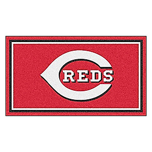 FANMATS MLB Cincinnati Reds 3 Ft. x 5 Ft. Area RUG3 Ft. x 5 Ft. Area Rug, Red, 3' x 5' (19801)
