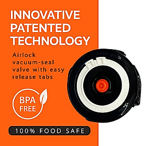 Fermenter lids - Home Fermentation Kit With 4 Wide Mouth Fermenting Lids With Airlocks, Oxygen Extraction Pump, Ideal For Sauerkraut, Kimchi, Pickles & Fermented Vegetable