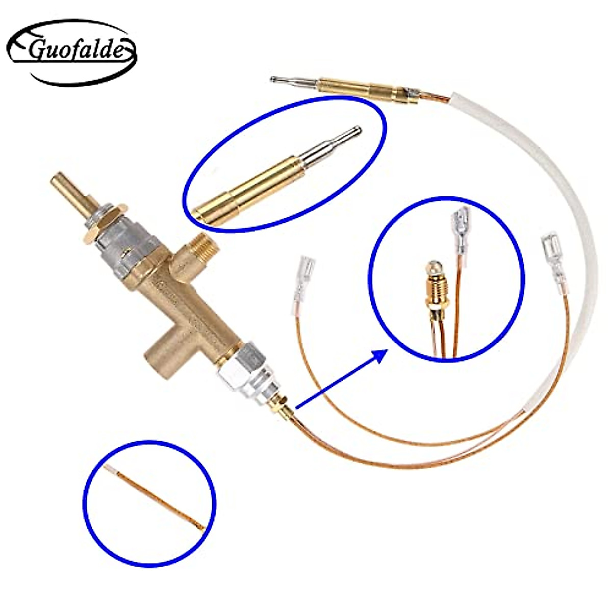 GUOFALDE Low Pressure Propane Gas Fire Pit with Thermocouple, Patio Heater Repair Replacement Parts for Room Space Heater Outdoor Patio Heater, Barbecue Grills, Fire Pits, Fireplaces