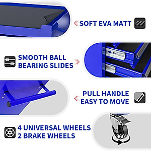 Tool Cart on Wheels 24.4in，4 Drawers Rolling Tool Box，Locked Drawers Storage Organizer Cabinet for Garage, Warehouse, Repair Shop, Workshop