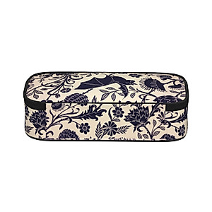 Gocerktr Bat Flower Pencil Case Large Capacity Pen Case Double Zippers Pen Bag Office Stationery Bag Cosmetic Bag with Compartments