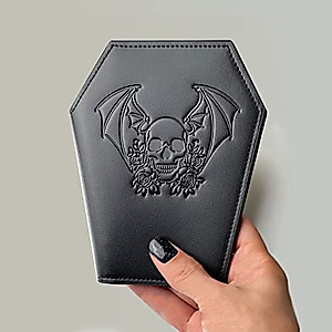 Lazy Skull Coffin Wallet – Spooky Gothic Wallet – Slim Skull Wallet for Women and Men – Witchy Goth accessory