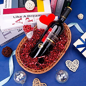 Ottwlli 150 Grams Iridescent Red Crinkle Cut Paper Shred Filler Package Stuffing Gift Box Filler for Gift Box Basket Bags Filling for Wedding, Party