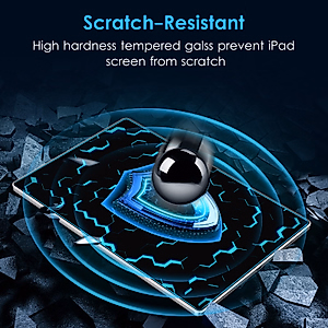 DTTO for Samsung Galaxy Tab A8 10.5 inch Case 2022, Premium Leather Business Folio Stand Cover with 3 Pack HD Tempered Glass Screen Protector for Galaxy Tab A8 10.5" [SM-X200/X205/X207], Blue