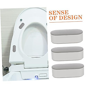 BUTIFULSIC 4pcs Toilet Seat Gasket Toilet Gaskets Toilet Seat Bidet Replacement Kit Toilet Bumper Pad Toilet Seat Stoppers Toilet Seat Bumper Toilet Buffer Pads Light Grey Plastic