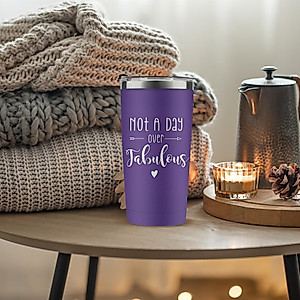 kdxpbpz Birthday Gifts for Women, Stainless Steel Tumbler 20oz, Funny Birthday Gift Ideas for Her, Mom, Wife, Daughter, Sister, Aunt - Not A Day Over Fabulous