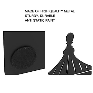 Cyrank Book Ends 4pcs, Black Hollowed Architecture Pattern Iron Bookends for Shelves Book End Book Ends to Hold Books for Desk Library Office(Palace)