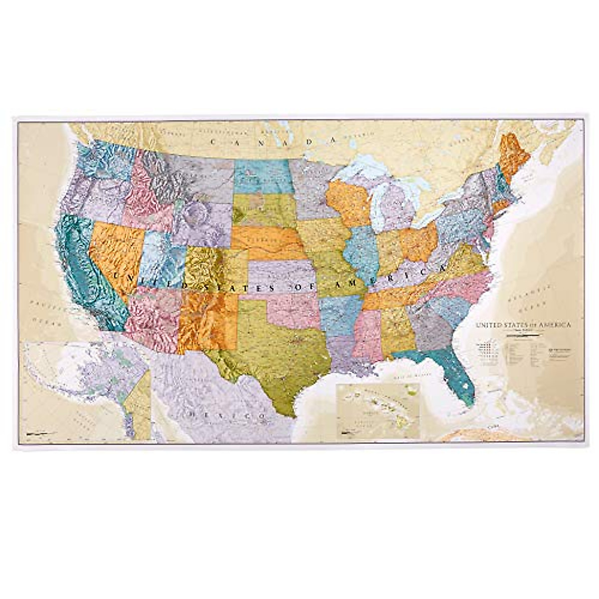 Maps International Giant Classic USA Mega-Map - Map of The United States Poster - Front Lamination - 46 x 80