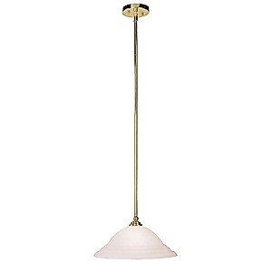 Livex Lighting 4251-02 Pendant with White Alabaster Glass Shades, Polished Brass