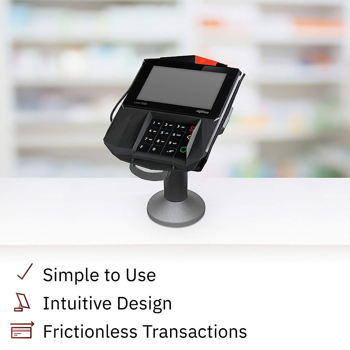 Discount Credit Card Supply DCCStands Swivel and Tilt Ingenico Lane/7000 Terminal Stand, Screw-in and Adhesive