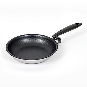 ALTENBACH Ultracomb Frying Pan 8 inch(22cm) - 5-Ply Technology, Durable, Ergonomic Design | Non-stick Stainless Steel Frying Pan | Works with Gas or Induction, Oven