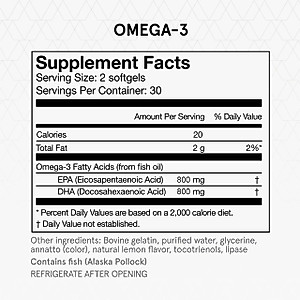 Momentous Omega 3 Fish Oil 1600mg - Daily Fish Oil Omega 3 Supplement for Women and Men with EPA & DHA - Supports Joint Health - NSF Certified, GMO-Free, Gluten Free, 30 Servings