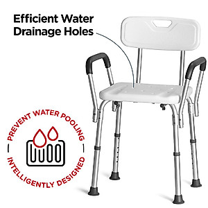 Shower Chair with Handels Set of 3 Includes Back Scrubber & Additional Sponge Tool Free Shower Chair for Elderly Bath Chair for Elderly by Medical King