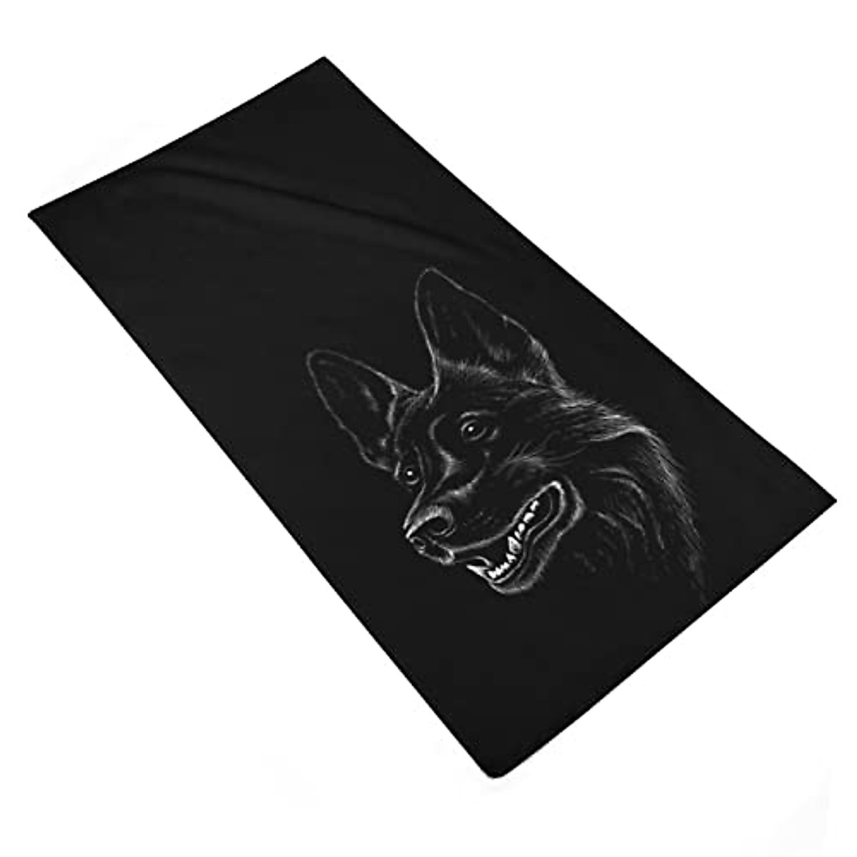 Black German Shepherd Washcloth Towel 28.7"x13.8" Face Cloths Superfine Fiber Highly Absorbent Towels Hand Towels