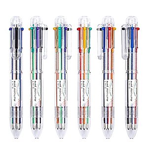 Shuttle Art Multicolor Pens, 23 Pack 6-in-1 0.7mm Retractable Ballpoint Pens for Office School Supplies Students Children Gift