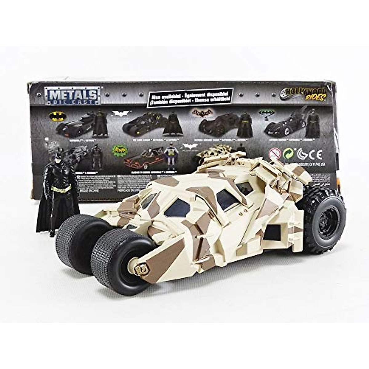 Jada Toys 1: 24 Scale The Dark Knight Batmobile Die-cast Vehicle with Batman Figure, Multicolor