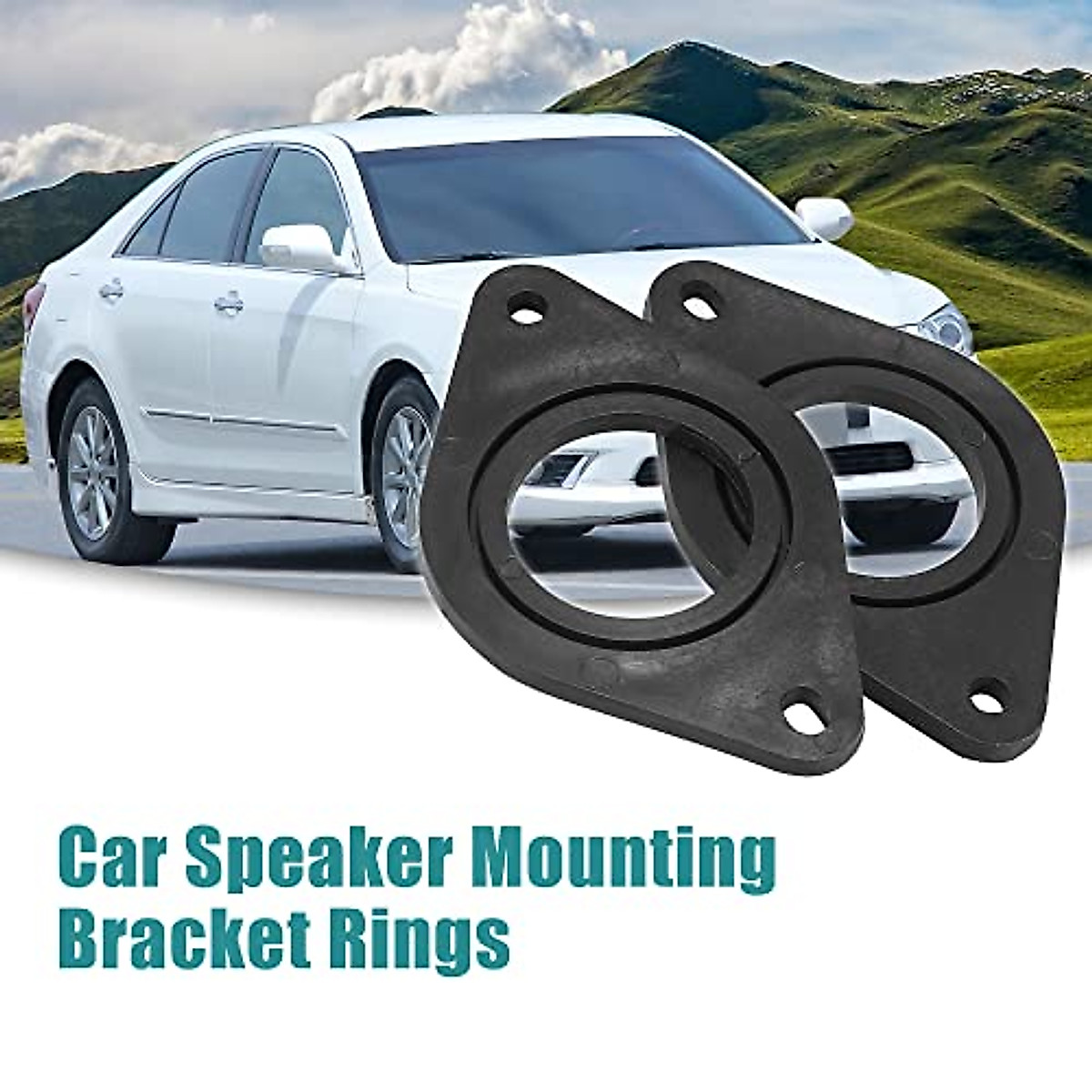 ACROPIX Car Tweeter Speaker Mounting Adapter Bracket Rings Fit for Toyota Camry - Pack of 2 Black