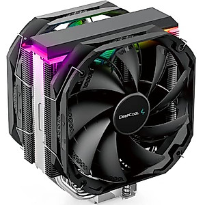 DeepCool AS500 CPU Air Cooler 5V-3Pin ARGB Sync 220w TDP 6mm x 5 Nickel Plated Copper Heat Pipes CPU Cooler with 140mm Fan PWM 1200RPM 70.81CFM for Intel LGA 1700/1200/1151/1150/1155 AMD AM5/AM4