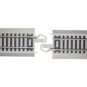 Bachmann Trains - Snap-Fit E-Z TRACK E-Z TRACK CONNECTOR ASSORTMENT - Contains 2 each .75", 1", 1.25", 1.5" and 2" straight (card) - NICKEL SILVER Rail With Gray Roadbed - HO Scale