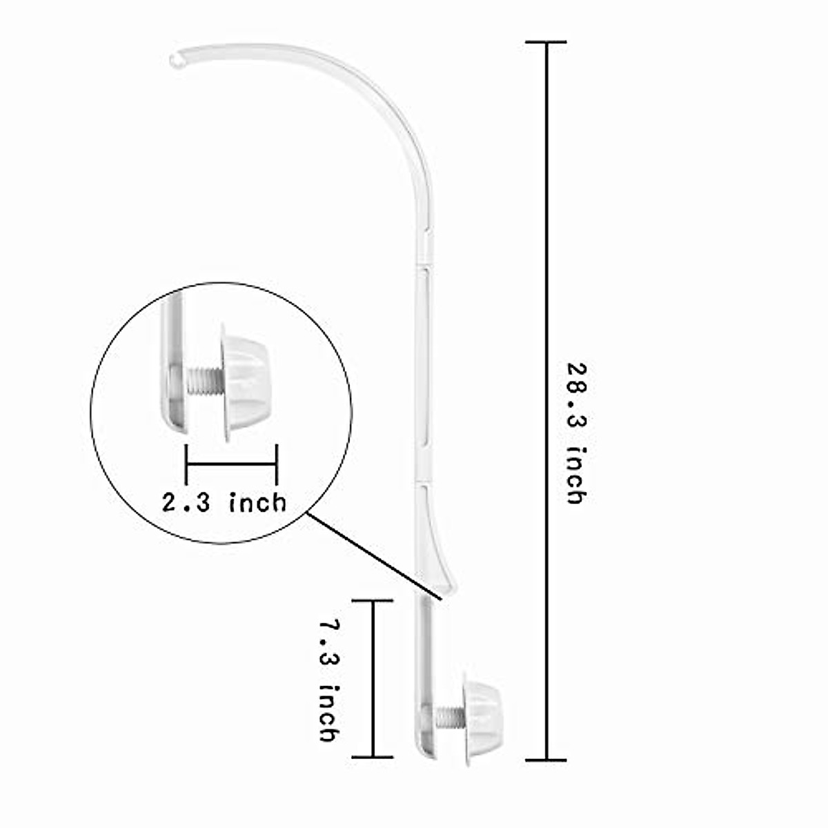 HLEEDUO 28 inche Baby Mobile arm for cirb with Music Box Motor,Crib Mobile arm Mobile Holder for Crib,nursey Mobile arm with Mobile Motor