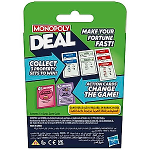 Monopoly Deal Card Game, for 8 years to 99 years