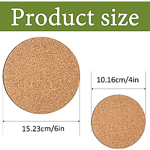 Cork Plant Coasters,Augshy 4 Pieces Cork Plant Mats for Indoor Plants and Garden Pots,Plant Saucer for Indoors (4 Inches,6 Inches)