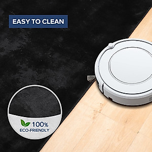 QQpony Large Chair Mat for Hard Floor, 63"x51" Office Chair Mat for Hardwood Floor, Flannel Fabric Desk Rug for Hard Surface, Protector Floor Chair Mat for Home Office (Black)