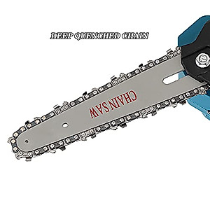 6" Mini Chainsaw Handheld Chainsaw One Hand Portable Electric Chainsaw for Trimming Branches and Timber Bonsai Trunks (2 Batteries in Box) (6 inch, Blue)