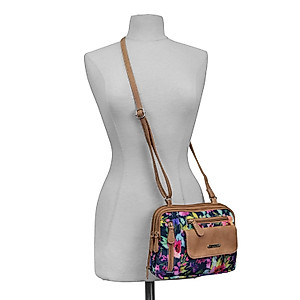 MultiSac Zippy Triple Compartment Crossbody Bag, Wildflower/Hazelnut