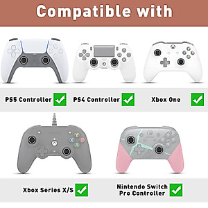 FYY Thumb Grips Set,Controller Thumb Stick Grips Caps,Joystick Replacement Cap Thumb Grip Compatible with PS5, PS4, Xbox One, Xbox Series X/S, Nintendo Switch Pro Controller accessories-8pcs