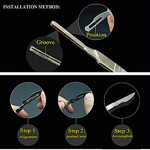 KIMRDIABTE 10 Pcs STERILE Scalpel Blades 11# with Scalpel Handle for Dermaplaning Paper Cutting,Sewing,Fruit Crafts, Modelling,Medical,Trimming calluses,Animal Surgical Knife