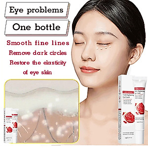 FIONEL Red Pomegranate Eye Cream, Pomegranate Vitamin C Eye Cream, Anti Aging Eye Cream, Wrinkle Eye Serum Cream Remove Dark Circles & Eye Bags, Moisturizer Eye Cream (3 pcs)