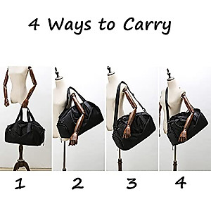 Lyellfe Sports Gym Bag, Waterproof Travel Duffel Bag, Weekender Tote Bag with Shoe Compartment, Large Capacity Overnight Bag for Men Women, Labor and Delivery