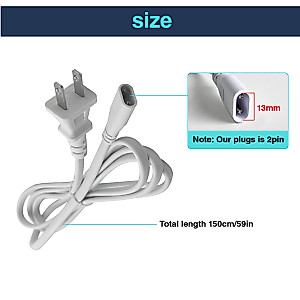 Hexagon LED Lights Power Cord Connectors 1.5M 5ft Hex Lighting 2 pin Power Cable for Hexagon Garage Light Fixture Connector Accessory Replacement/Spare for Honeycomb Lighting Systems