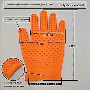 ZJ Double Sided Pet Grooming Glove - Gentle Deshedding Brush Glove - Efficient Pet Hair Remover Mitt,Perfect for Dog & Cat with Long & Short Fur