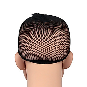 Blisstime Pack of 12 Wig Cap Open End Mesh Net Liner Weaving Cap (black)