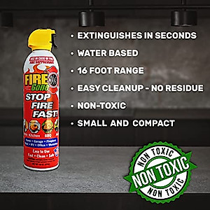 Fire Gone 5-in-1 Fire Extinguisher, Best Compact fire suppressant, for car, grease & electrical fires - PACK OF 2