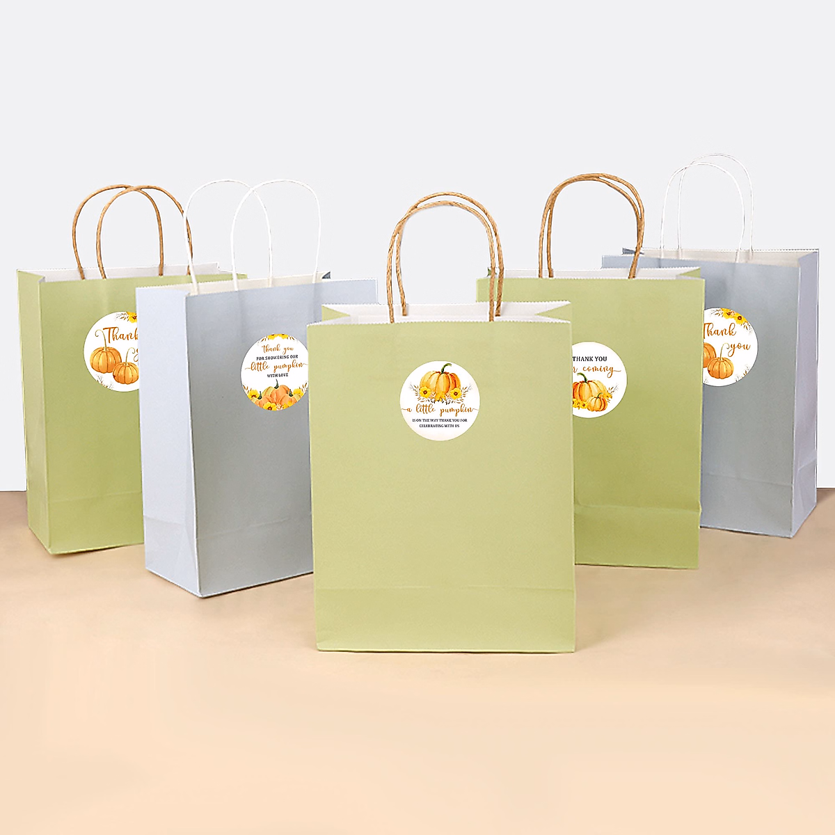 80 Little Pumpkin Thank You Stickers, Little Pumpkin Baby Shower Favor Stickers, Fall Themed Baby Shower Favor Stickers(2 Inch)