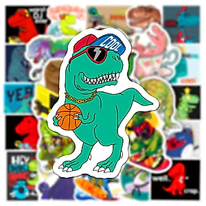 100PCS Dinosaur Party Favor Stickers for Kids ，Cute Waterproof Cartoon Stickers for Water Bottle Stickers Waterproof Vinyl Hydroflask Phone Skateboard Laptop Stickers (Dinosaur)