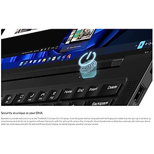 Lenovo Gen 10 ThinkPad X1 Carbon with Intel Core i5-1240P Processor, 14" WUXGA 400nits Anti-Glare Non-Touch Display, 16GB RAM, 512GB SSD, Backlit Keyboard, Fingerprint Reader, and Win11 Pro