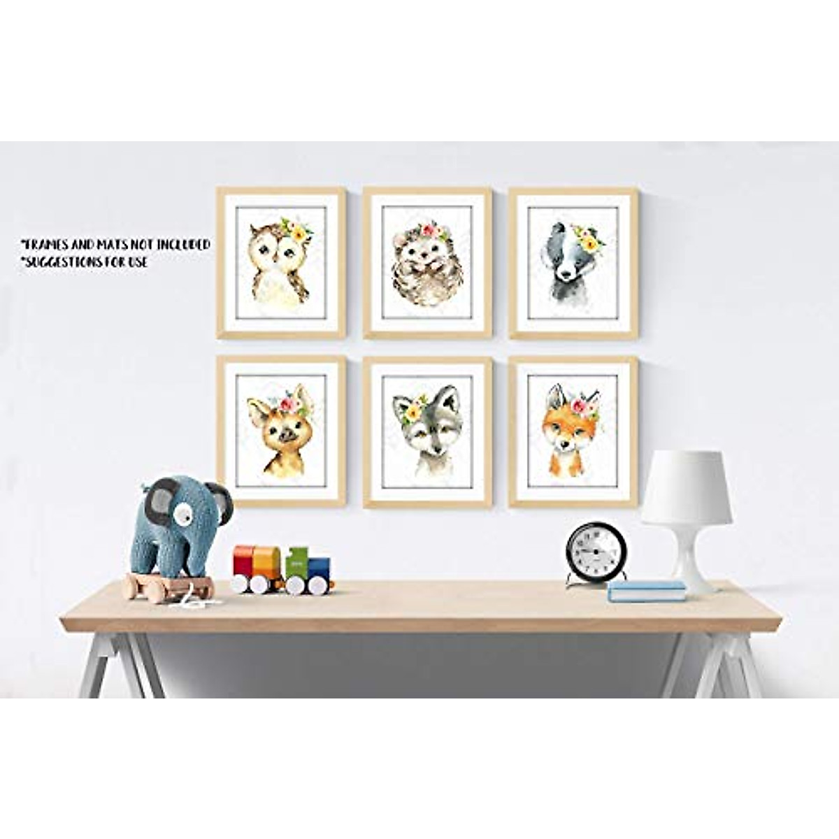Woodland Animals Wall Art Prints - Nursery Decor - Set of 6-8x10 - Unframed - Watercolor